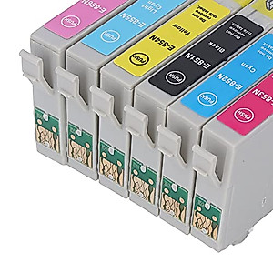 Ink Cartridge BK C M Y LC LM 6 Colors Printing Accessory Part Clear Printing Large Capacity Broad Utility for Photo Paper Document (T0851N/T0852N/T0853N/T0854N/T0855N/T0856N)