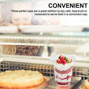 MT Products Plastic Parfait Cups with Lids 16 oz. - (20 Pieces) Tamper Evident Yogurt Containers - Clear Disposable Cups with Lids for Yogurt, Fruit, Cereal or Vegetables