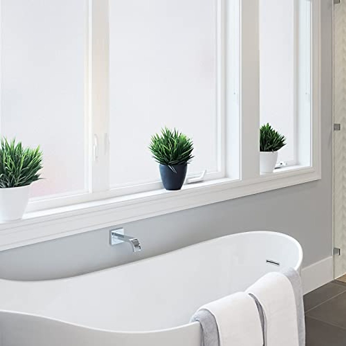 bofeifs Window Privacy Film Frosted Glass Window Film Non-Adhesive Static Cling UV Blocking Window Sticker Reusable Window Covering Film for Bathroom Office Meeting Room Home 11.8" x 78.7"(30x200cm)