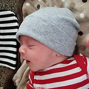 DRESHOW BQUBO 6 Pack Baby Hats for Boys Girls Unisex Baby Beanie Hat Soft Cute Knit Cap Nursery Beanie for Newborn Infant Toddler Kid