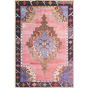 Unique Loom Timeless Collection Area Rug - Thomas (2' x 3' 1" Rectangle, Pink/ Black)