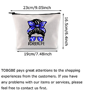 TOBGB Cheer Life Makeup Bag Cheerleader Gift Cheer Cosmetic Bag Cheerleading Gift Coach Gift Cheer Mom Gift (Cheer Life Bag)