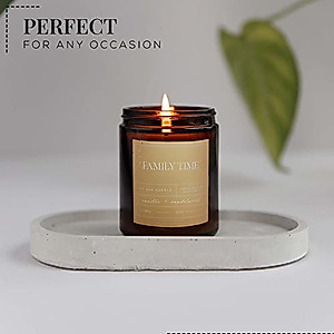 Blessed Is She - Sandalwood & Vanilla Scented Glass Candle Jar with Lid - 7.2 Oz | 100% Natural  Soy Wax with Wood Wick Candles | 70-84 Hours Long Burning Candles for Home Scented