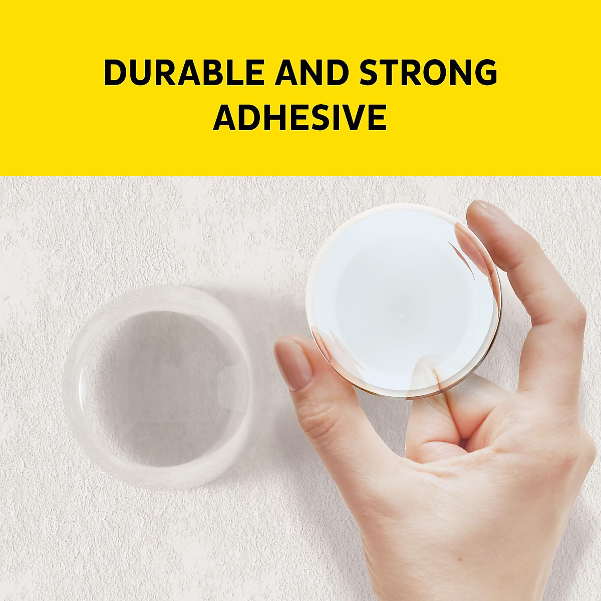 Door Stoppers Wall Protector - Durable Door Stops for Wall with Strong Adhesive - Easy to Install Wall Protectors from Door Knobs Damage (4 Pack, Clear)