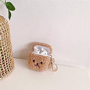 Plush Doll for Airpod 3 Case, Cute Soft Fur Fluffy Cartoon Animals Pet Case Unique Stylish Plush Doll for Airpods 3rd Gen Cartoon Headphones Cover for Girls Women Friends Best Gift Dog Brown