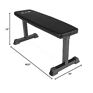 CAP Barbell Flat Weight Bench, Black