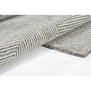 Momeni Charles Wool Hand Tufted Contemporary Indoor Area Rug, Grey, 2'3" X 8' Runner