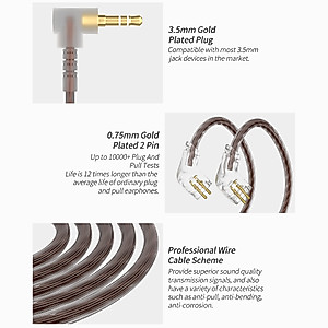 CCA C10 in Ear Monitor Headphone 10 Hybrid Drivers Wired Earbud 4BA 1DD HiFi IEM Earphones Stereo Noise Isolating Earphone with Detachable Cable for Musicians Singers Studio Audiophiles Dj PC