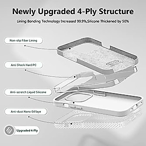 LOVE 3000 Compatible with iPhone 13 Pro Case 6.1 inch(2021) | Premium Liquid Silicone Rubber | Soft Anti-Scratch Microfiber Lining Full-Body Protection Case for iPhone 13 Pro, White