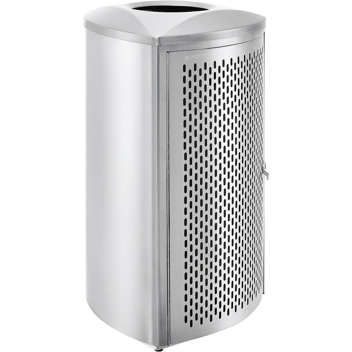 Global Industrial Triangular Trash Can, 18-1/2 Gallon, Brushed Stainless Steel