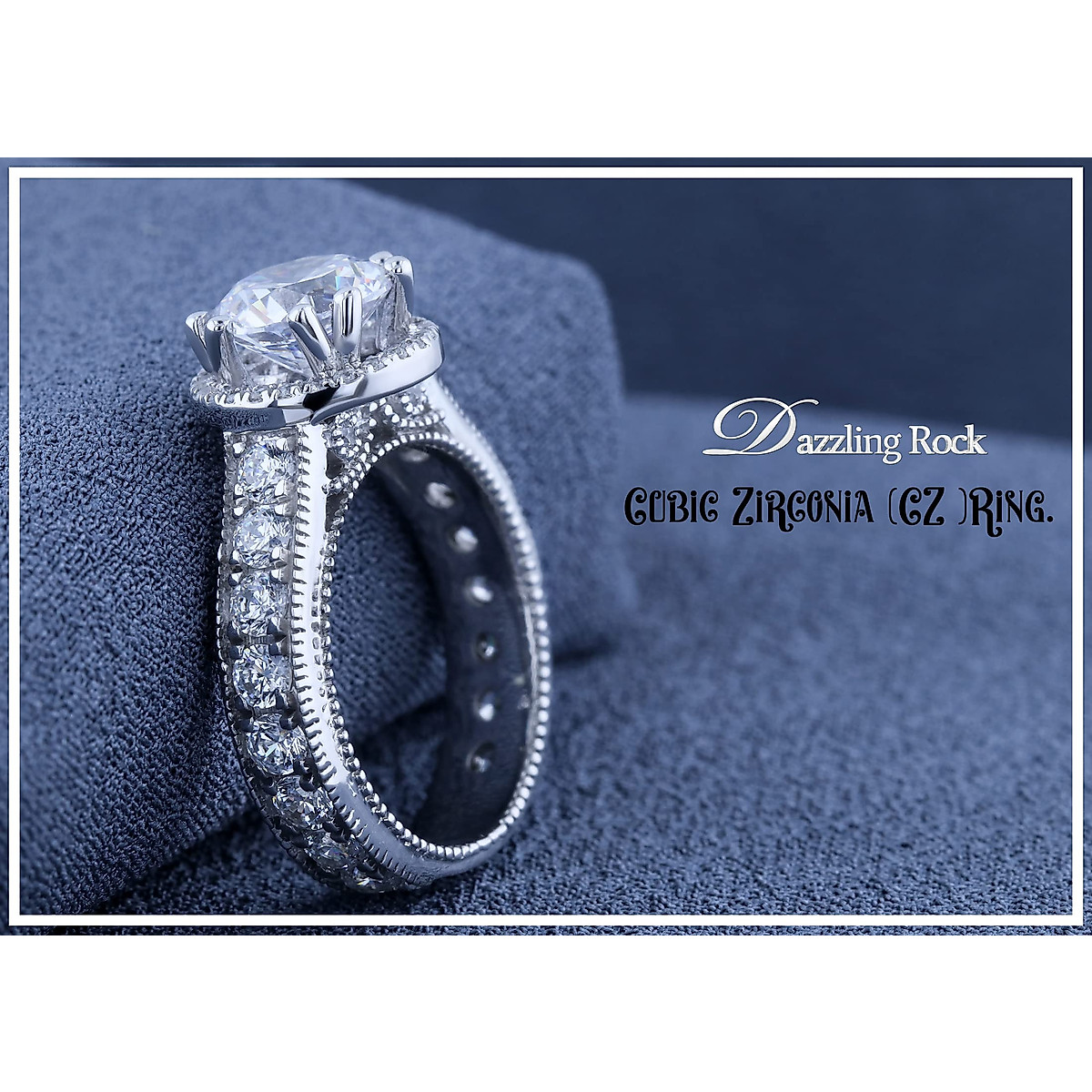 Dazzlingrock Collection Sterling Silver Round White Cubic Zirconia CZ Ladies Bridal Engagement Ring, Size 4.5