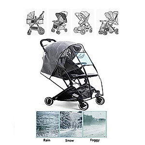 Diagtree Stroller Rain Cover Universal, Baby Travel Weather Shield, Windproof Waterproof, Protect from Dust Snow Insects (Double Zipper-L)
