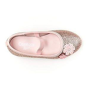 OshKosh B'Gosh Girls Montana Ballet Flat, Rose Gold, 7 Toddler