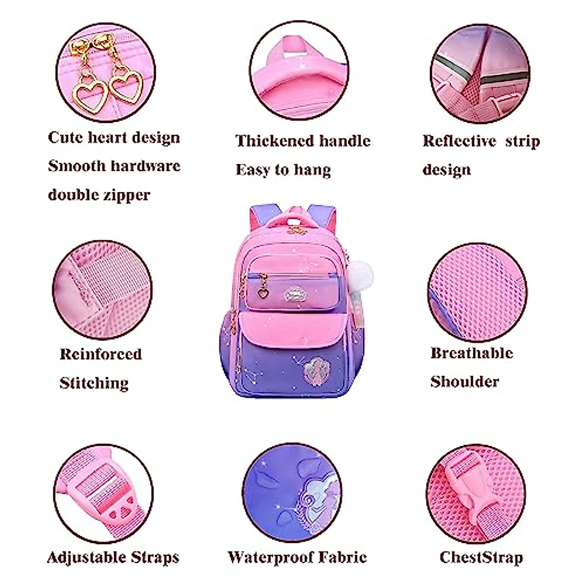 LYOUMEIT Cute Backpacks Set for School Girls,Halloween Gifts for Kids, School Backpack with Lunch Bag,16 Inch