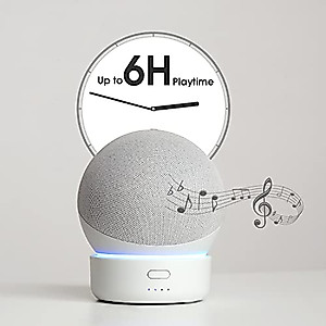 GGMM D4 Battery Base for Dot4th Generation, Portable Battery Base, Dot4 Battery Stand, Up to 7 Hours Playtime, White (Not Work with Dot5)