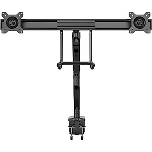 StarTech.com Desk Mount Dual Monitor Arm with USB & Audio - Slim Adjustable Dual Monitor VESA Mount for up to 32" (17.6lb/8kg) Displays - Ergonomic Articulating - C-Clamp/Grommet (ARMSLIMDUAL2USB3)