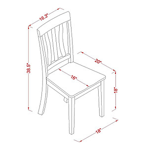 East West Furniture LYAN7-CAP-W Lynfield 7 Piece Kitchen Set Consist of a Rectangle Table with Butterfly Leaf and 6 Dining Room Chairs, 36x66 Inch, Cappuccino
