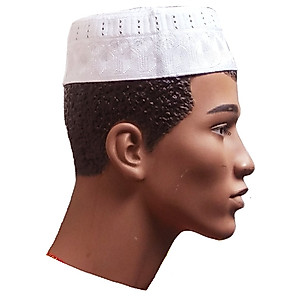 Dupsie's White Kofia Hat African Embroidered Kufi Cap