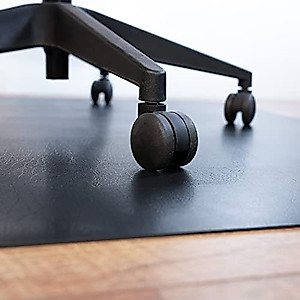 Hard Floor Office Chair Mat with Lip, 36" x 48" Under-Desk Protective Floor Mat for Desk Chair and Gaming Chairs, Black