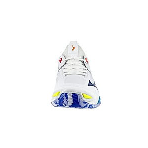 Mizuno Unisex-Adult Wave Momentum 2 Volleyball Shoe, White/Surf The Web, US Women's 13/US Men's 11.5
