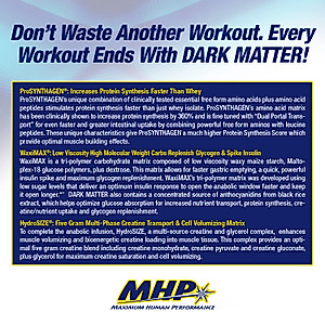 MHP Dark Matter Post Workout, Recovery Accelerator, w/Multi Phase Creatine, Waxy Maize Carbohydrate, 6g EAAs, Fruit Punch, 20 Servings, 55 Oz