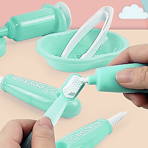 Doctor Kit for Kids, 9Pcs/Set Kids Educational Dental Scene Toys Preschool Teaching Brushing Game (Purple)