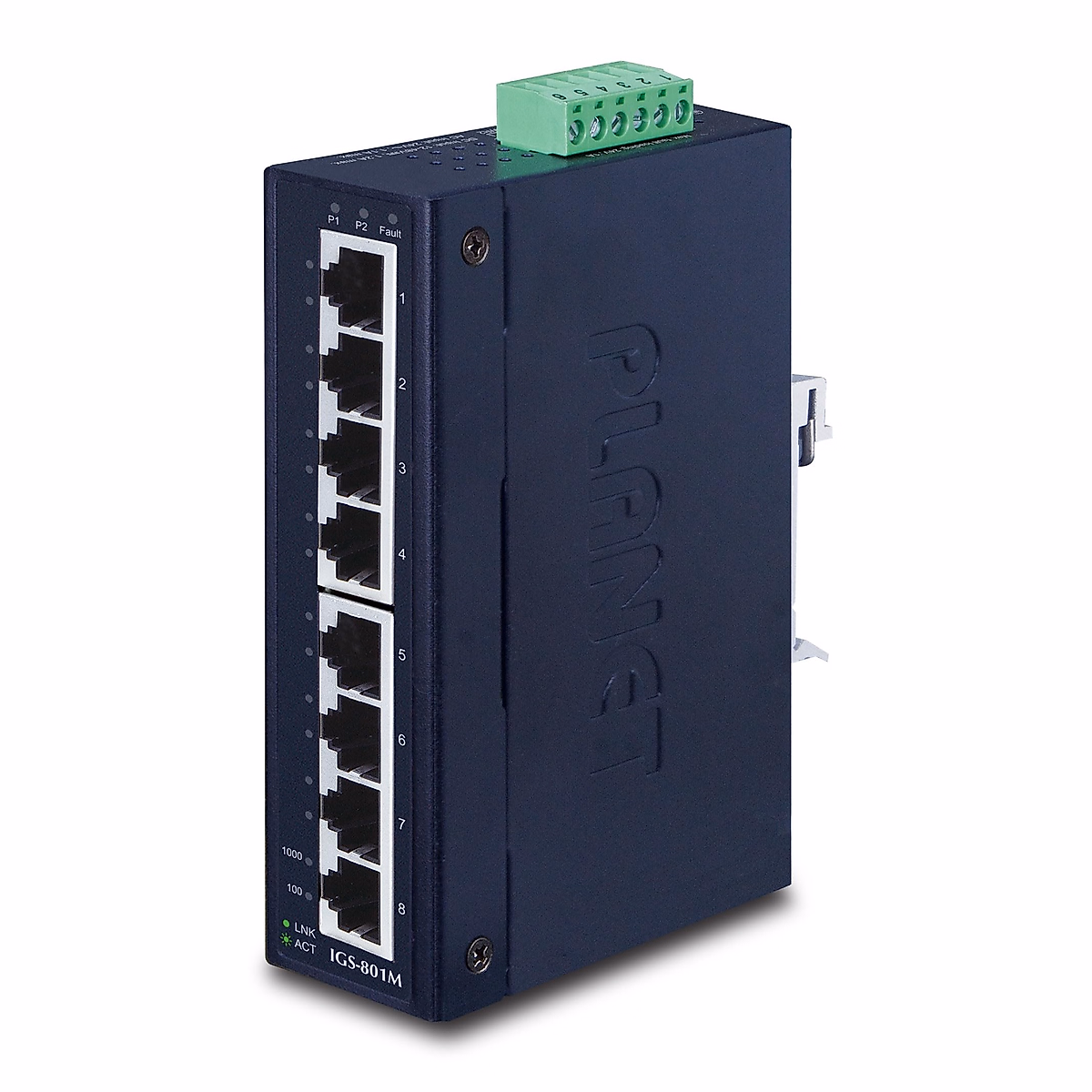 IGS-801M IP30 Industrial SNMP Switch 8-Port 10/100/1000Base-TX (-40~ 75C)