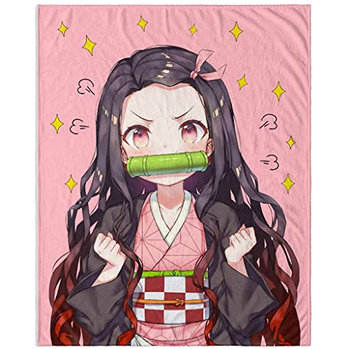 Anime Nezuko Blanket Ultra Soft Flannel Throw Blanket Cozy Warm Blanket Gifts for Kids Adults 50&quot;x40&quot;