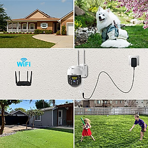 Luowice 5MP PTZ Security Camera Outdoor FHD WiFi IP Camera with Humaniod Detection, Auto Tracking, Color Night Vision, Pan and Tilt, Two Way Talk, Floodlight and Siren, Waterproof