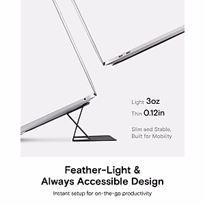 MOFT Invisible Slim Laptop Stand, Adhesive and Reusable, Adjustable Perfect Viewing Angles, Compatible with Laptops Up to 15.6", (Starry Grey)