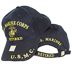 U.S. United States Marine Corps Retired Black Hat Cap USMC Marines 4-07-B