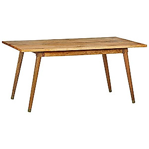 Amazon Brand - Rivet Clio Solid Rectangular Mango Dining table, Brown, 36" D x 64" W x 30" H