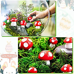 MGZTTHW Tiny Mushrooms for Crafts - Fairy Garden Mushroom - 60pcs Mini Resin Mushroom Decor- Fake Mushroom Miniatures Statue for Bonsai Micro Landscape Craft