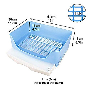 Hamiledyi Rabbit Cage Litter Box with Drawer Large Toilet Trainer Potty Corner Pet Pan for Adult Hamster, Guinea Pig, Ferret, Chinchilla and Other Animals