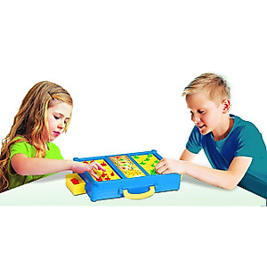 MUKIKIM Scramble - Shape Matching Family Board Game! Sorting Shapes Fast Before The Time is Up & Pieces Pop Out! Play Solo/with Friends. 12-Shape Junior Version Plates Included!