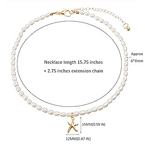 wgoud Natural Freshwater Pearl Beaded Choker Necklace for Women Teen Girls, Trendy Boho Handmade Beads Summer Fun Necklaces Jewelry Gifts (Necklace E)