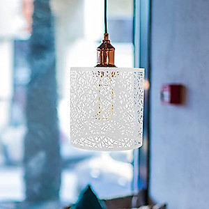 E27 Hollow Light Cover, Modern Lamp Shade, Replacement Metal Lampshade for Table Lamps and Floor Light, White2