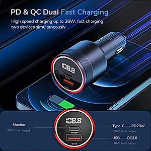 Syncwire Bluetooth 5.1 FM Transmitter for Car with Car Phone Holder Mount