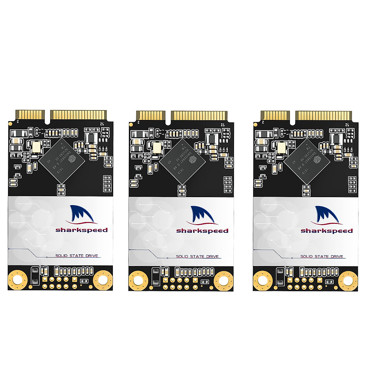 mSATA SSD 256GB SHARKSPEED Plus Internal Mini SATA SSD Drive 3D NAND Solid State Drive for Mini PC Notebooks Tablets 256GB (3 Packs)
