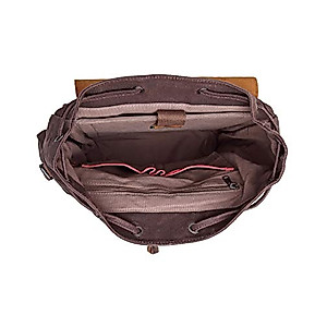 TSD Brand Stone Creek Waxed Canvas Backpack (Brown)