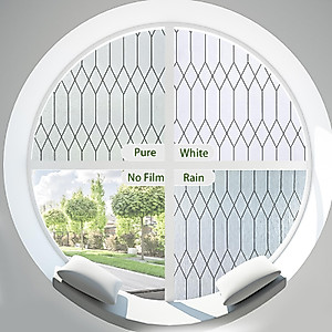 Windimiley Window Privacy Film Stained Glass Frosted Glass Window Clings Moroccan Lattice Decorative Shower Door Coverings UV Sun Blocking Heat Control Removable Bedroom Window Tint,35.4 X 118.2 in