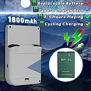 RG300 Handheld Game Console 2.8 inch Portable Retro Video Games Consoles Pocket Rechargeable Built-in Hand Held Classic System with Case and Screen Protector Gray 64GB