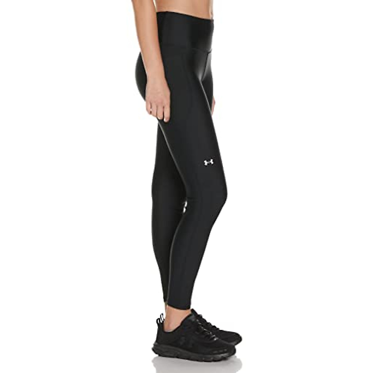 Under Armour Women's Standard HeatGear High No-Slip Waistband Pocketed Leggings, Black (001)/White, X-Large