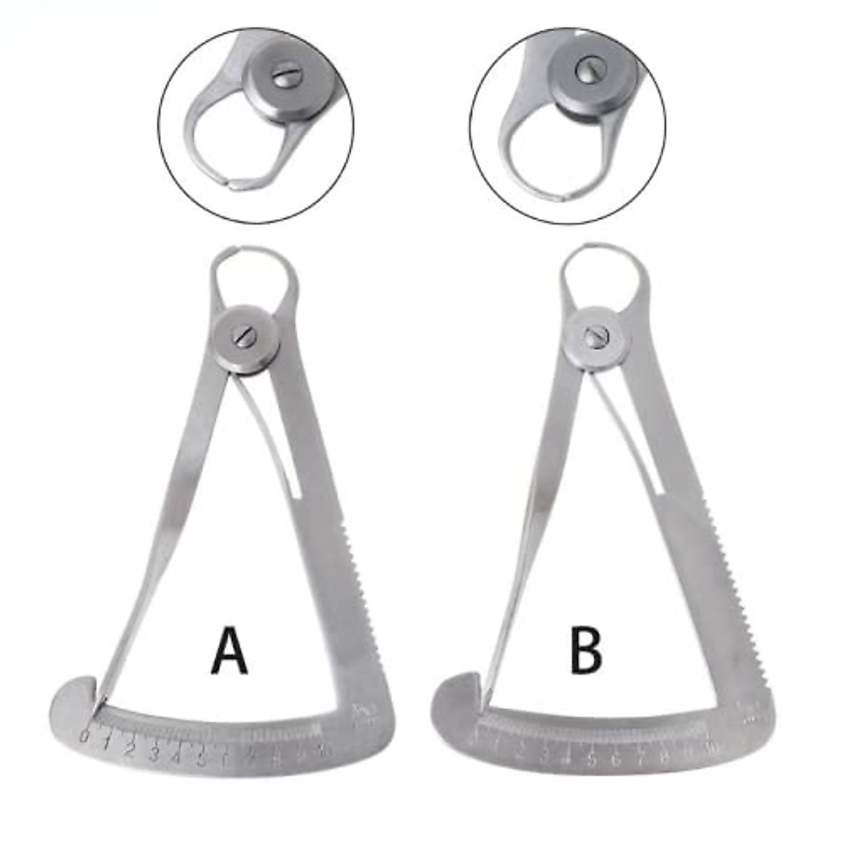 Stainless Steel Inside Calipers Gauge Measuring Caliper 0-10mm Rubber Sheet for Diamonds Jewelry Stones Measure Tools