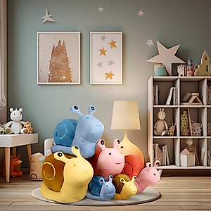 MUPI Snail Plush Pillow Toy Cute Stuffed Animal Snail Plush Kawaii Soft Decor Plushies Doll Gifts for Adults Kids Boys Girls Room Decor (Blue 7.8 Inch)