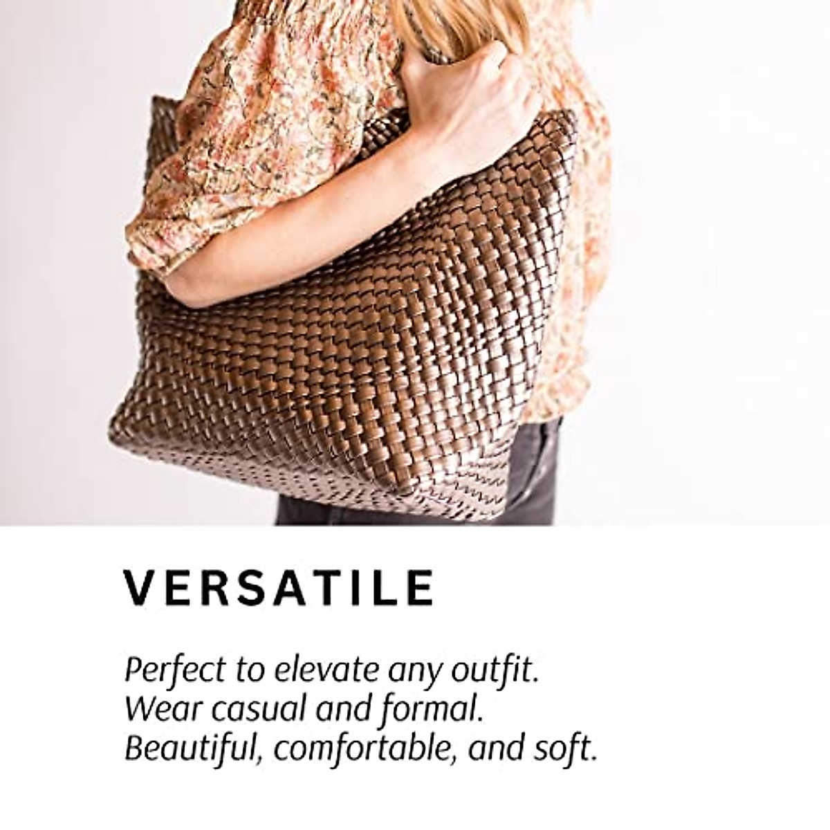 Knotted Fashion Woven Bag and Purse | Top Handle Ladies Leather Tote Bag Large Capacity Women Handbags for Shopping, Travelling | Handmade Shoulder Bags