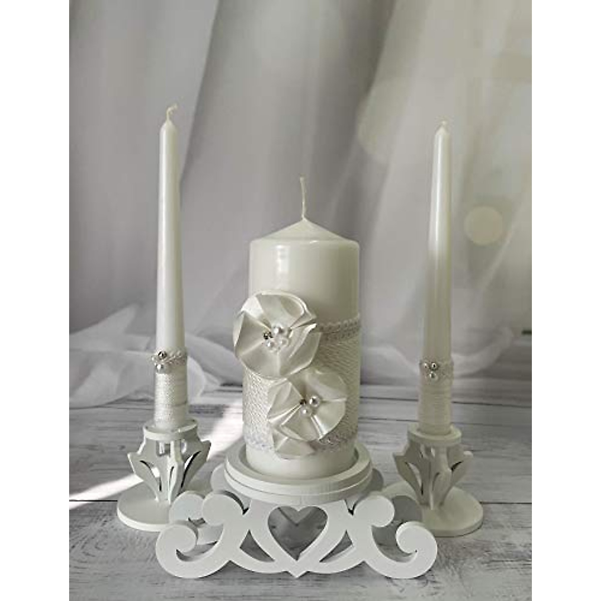 Magik Life Unity Candle Set for Wedding - Wedding décor - Decorative Candles Pillar - 6 Inch Pillar and 2 10 Inch Tapers - Unity Candle