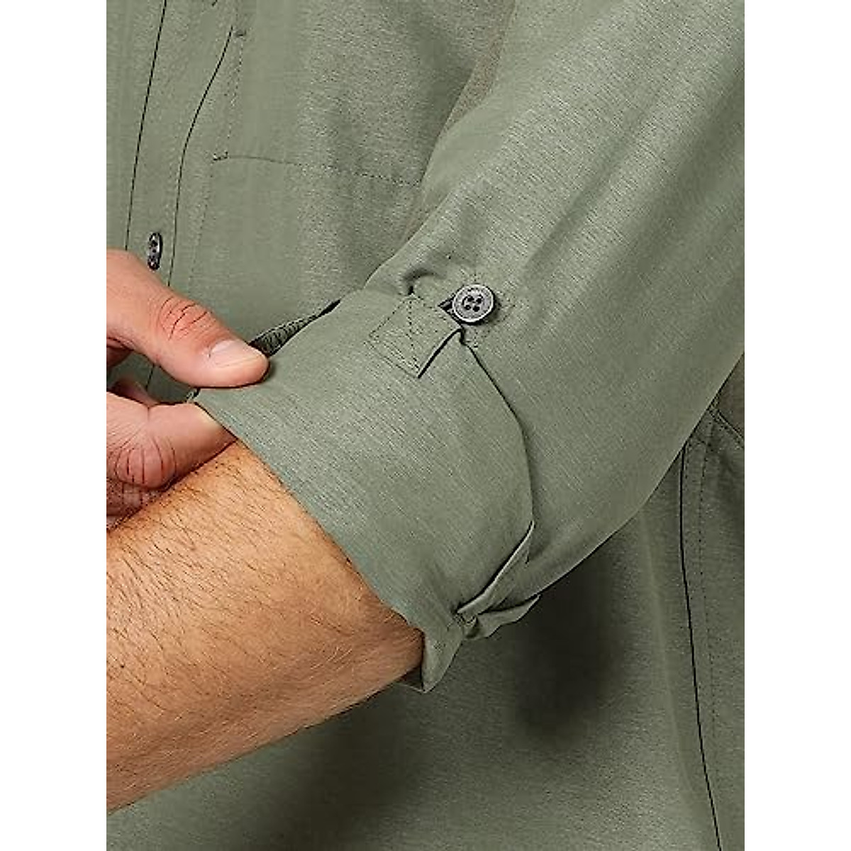 ATG by Wrangler mens Long Sleeve Mixed Material Shirt, Dusty Olive, XX-Large US