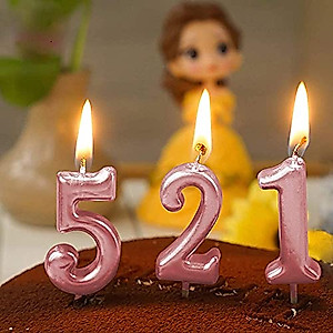 Shatchi 11810-CANDLE-NUMBER-6-PINK Pink Number 6 Candle Birthday Anniversary Party Cake Decorations Topper