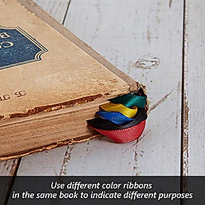 3 Pieces Bible Ribbon Bookmark Ribbon Markers Artificial Leather Bookmark with Colorful Ribbons for Books